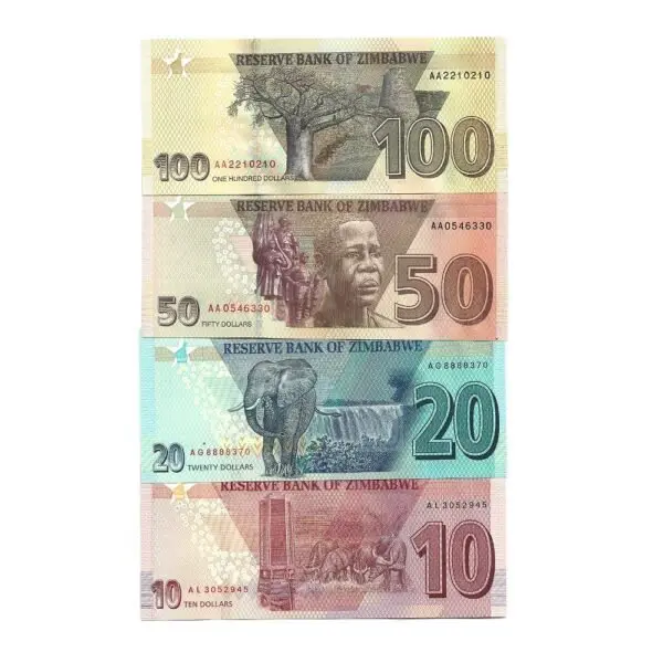 Zimbabwe UNC banknotes set